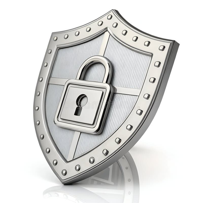 3D Render Internet Security Icon on White Background, Cybersecurity ...