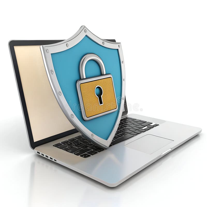 3D Render Internet Security Icon Online Protection Concept Stock ...