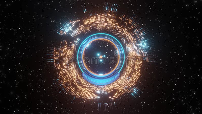 3d Render Interstellar Light Tunnel 80s Style Retro. Stock Video ...