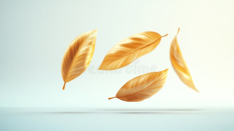 A 3D Render of Isolated Falling Leaves with a Transparent Background ...