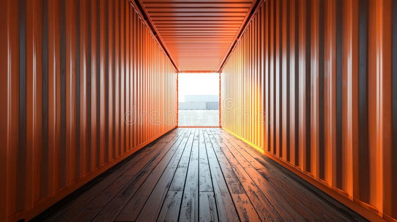 8K Render of Organized Cargo in Shipping Container Interior Stock ...
