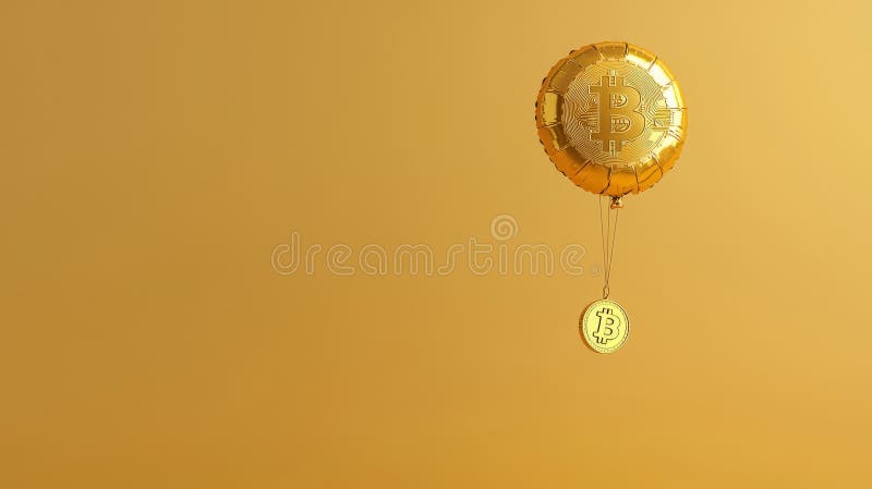Bitcoin Balloon Lifts Dollar Finance Rivalry in 8K Stock Illustration ...