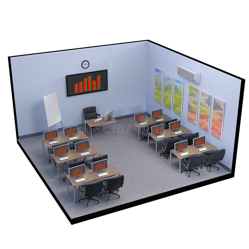 3D Render : Isometric Illustration of Gym, Workout, Exercise Room ...