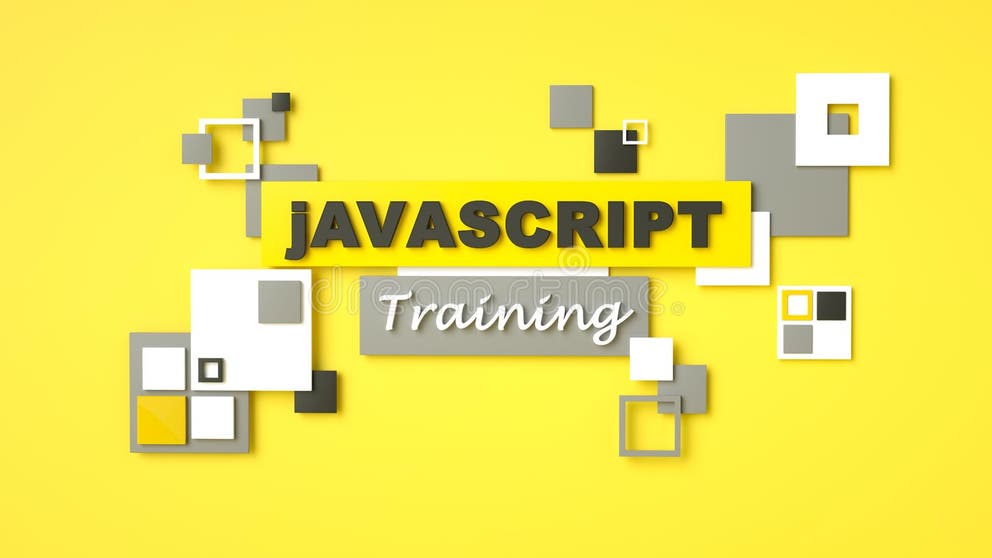 3d Render of Javascript Training. Programming Training. Coding Concept ...