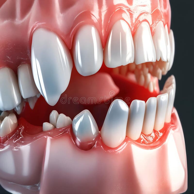 3d Render of Jaw with Orthodontic Dentures. Stock Illustration ...