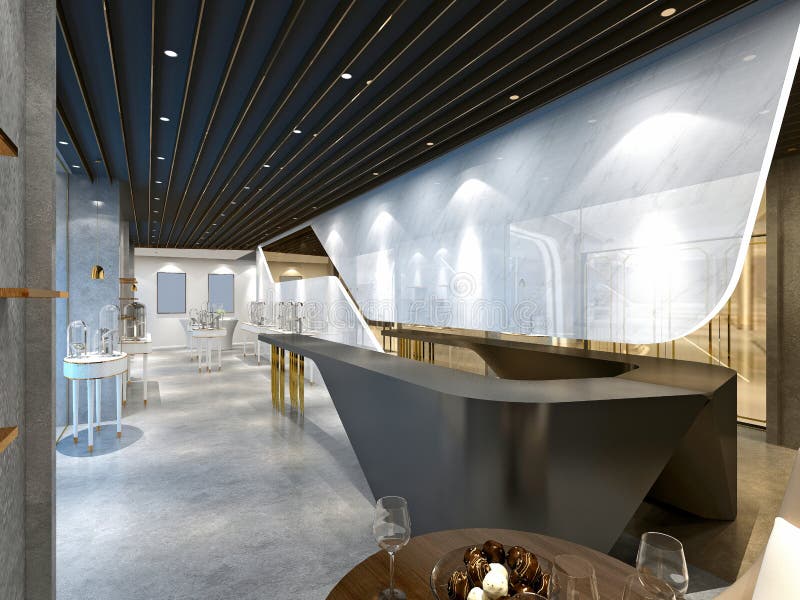 3d render of showroom stock illustration. Illustration of perspective ...