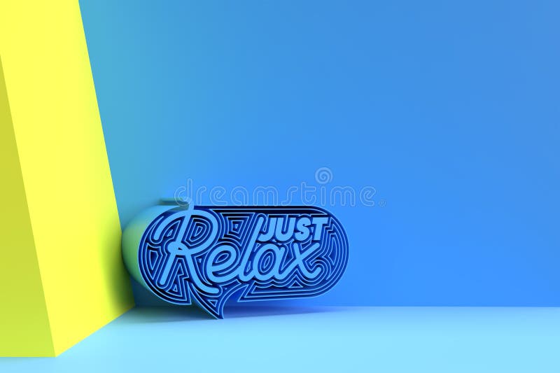 3D Render Just Relax Calligraphic Text Flyer/Poster Vector Illustration ...