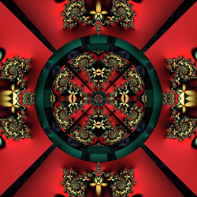3D Render Kaleidoscope Art Pattern Background Tile Stock Illustration ...