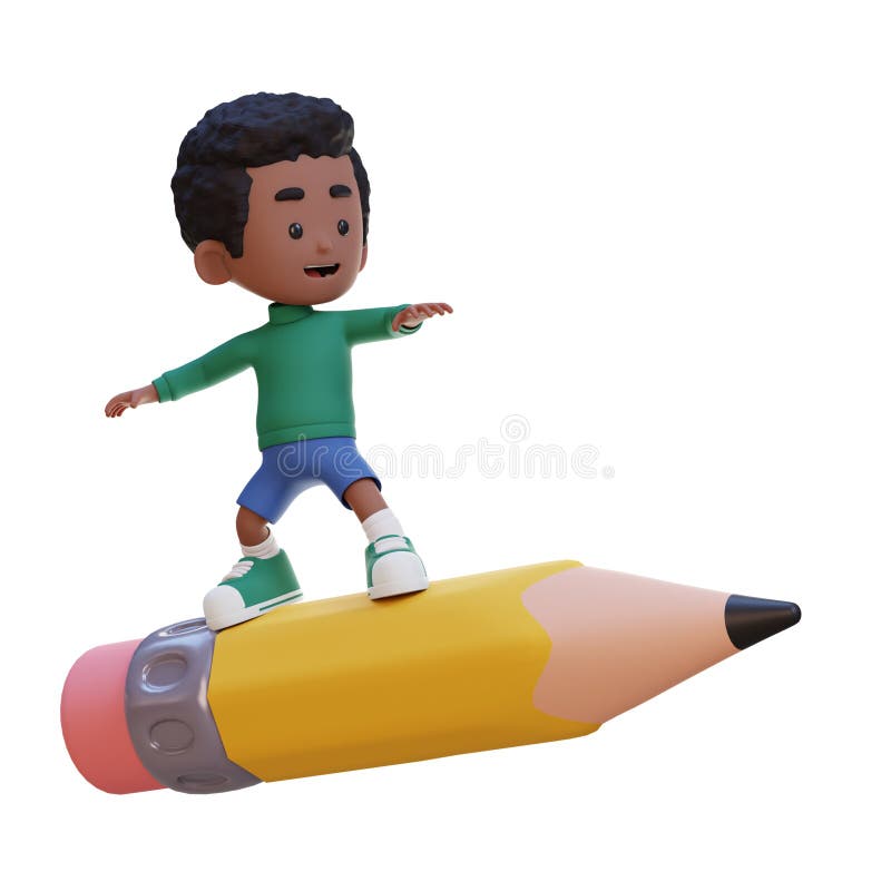 School Kids Riding Pencil Stock Illustrations – 181 School Kids Riding ...