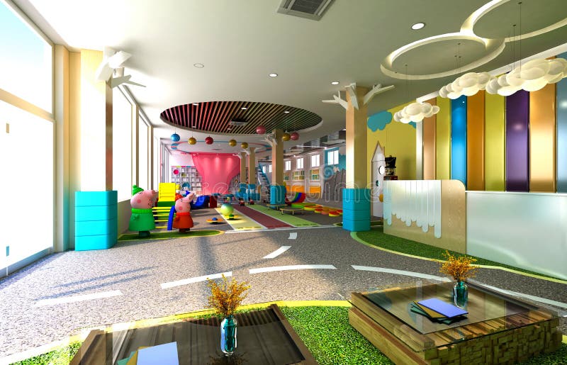 3d render of kid school stock illustration. Illustration of cafe ...