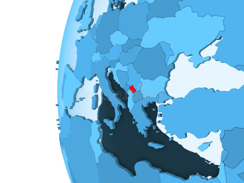 3D Render of Kosovo Map Shaded Relief Color Height Map on a Blue ... 3D Render of Kosovo Map Shaded Relief Color Height Map on a Blue ...