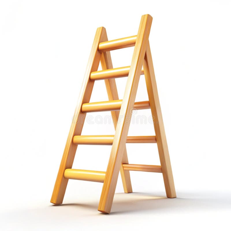 3D Render Ladder Icon Isolated on White Background Stock Illustration ...