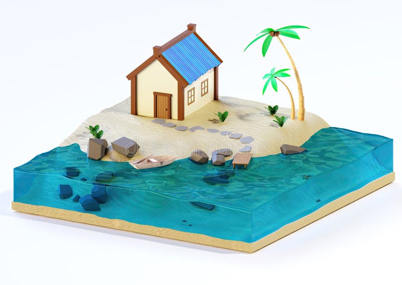 3D render of landscape. editorial image. Illustration of figurine ...