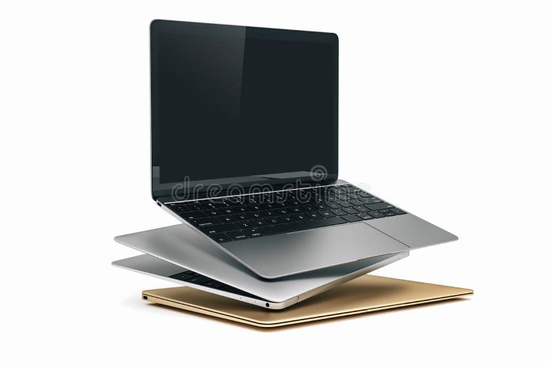 3d render of laptops stock illustration. Illustration of graphic ...