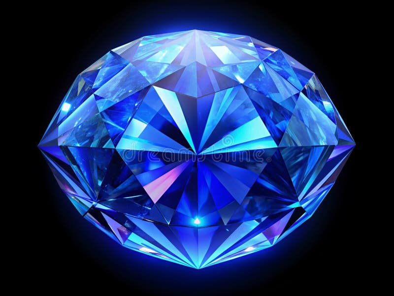 3D Render of a Large Blue Diamond Stock Vector - Illustration of blue ...