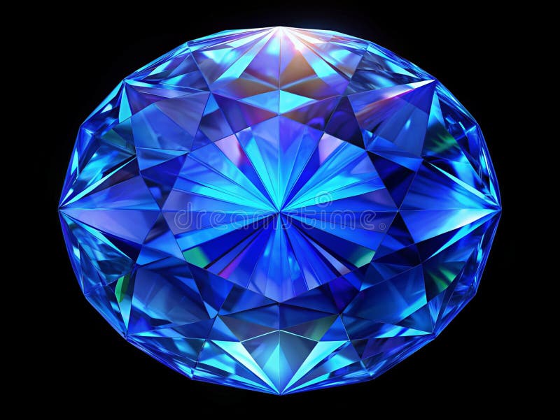 3D Render of a Large Blue Diamond Stock Vector - Illustration of luxury ...