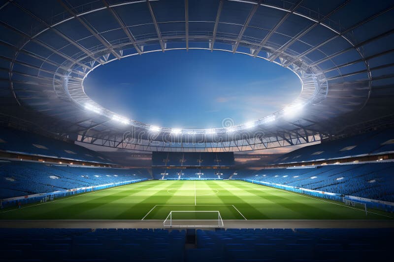 3D Render of a Large Football Stadium with Seats - Ai Generated Stock ...