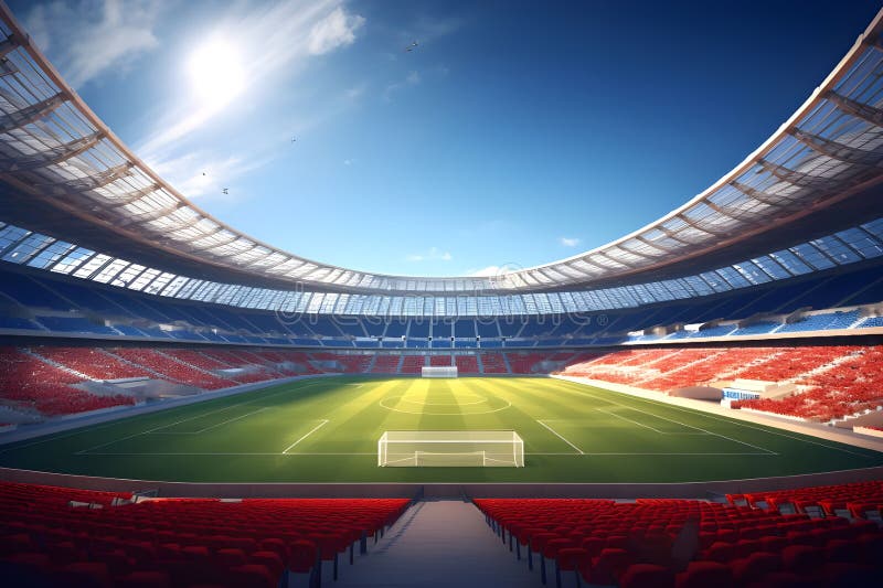 3D Render of a Large Football Stadium with Seats - Ai Generated Stock ...