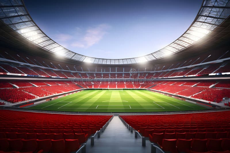 3D Render of a Large Football Stadium with Seats - Ai Generated Stock ...