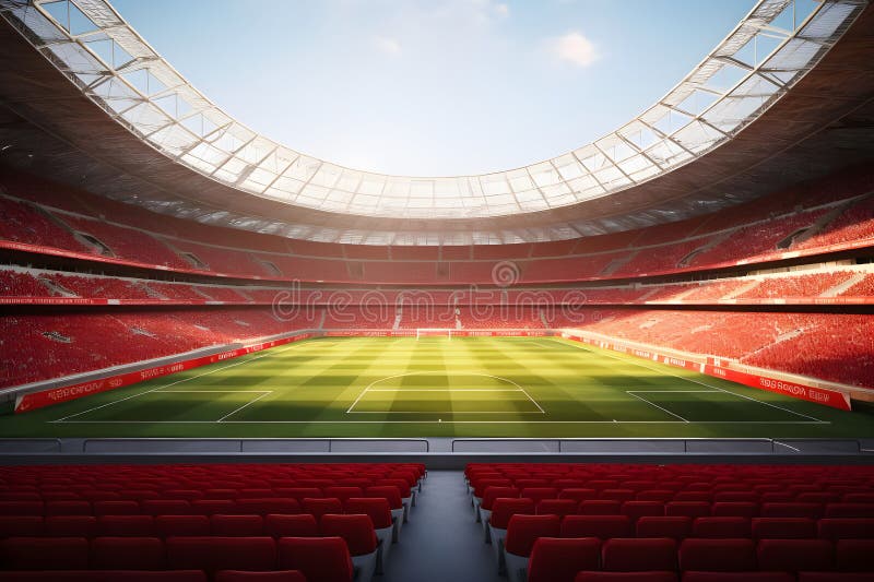 3D Render of a Large Football Stadium with Seats - Ai Generated Stock ...