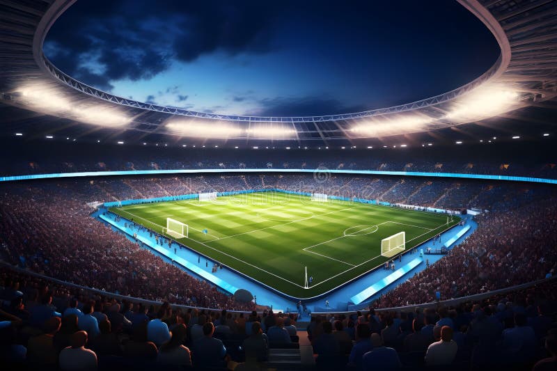 3D Render of a Large Football Stadium with Seats - Ai Generated Stock ...