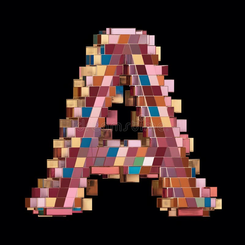 3D Render Letter a with a Pixelated Design Ai Generated Image Stock ...
