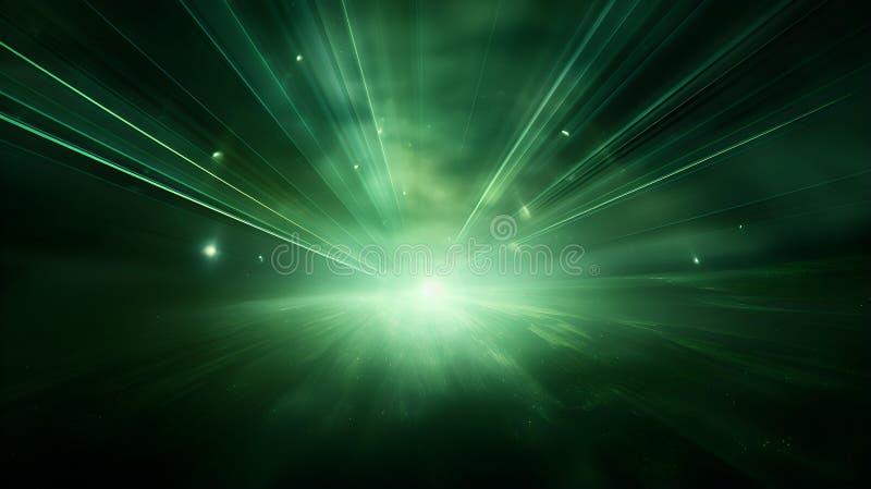 3D Render of Light Green Light Rays. Abstract Background Stock ...