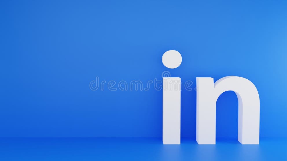3d Render of Linkedin White Logo on a Blue Background Editorial Stock Image - Illustration of ...
