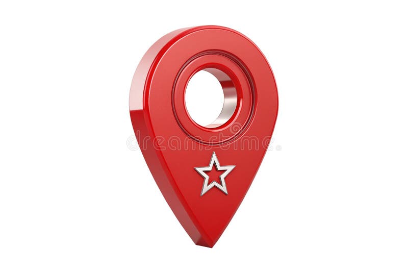 3d Render, Location Mark Sign in Red Isolated on White or Transparent ...