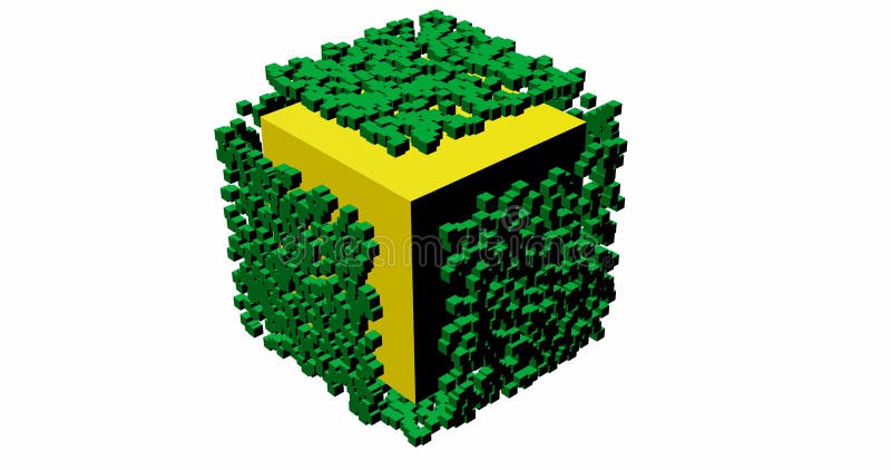 3d Render Logo Cube Shape Concept Green Energy Stock Illustration ...