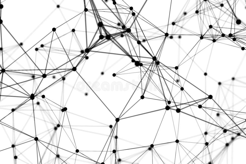 3d Render Loop Abstract Technology Plexus Connection Dot Wireframe Stock Illustration ...