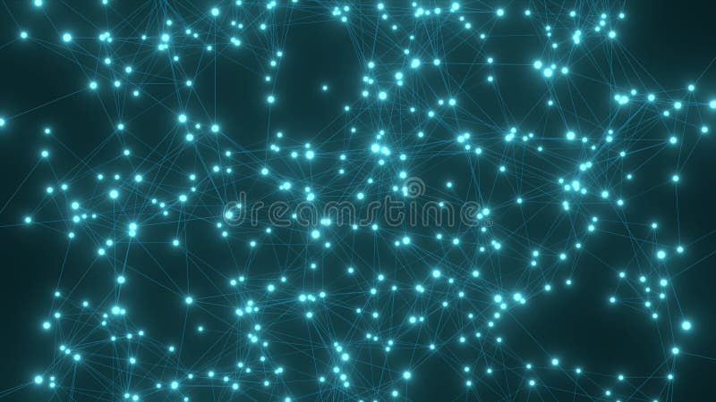 3d Render Loop Of Abstract Technology Plexus Connection Dot Wireframe