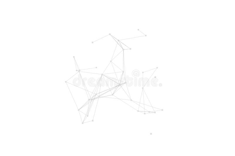 3d Render Loop Abstract Technology Plexus Connection Dot Wireframe on White Background Stock ...