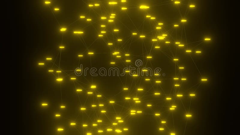 3d Render Loop Abstract Yellow Technology Plexus Connection Dot
