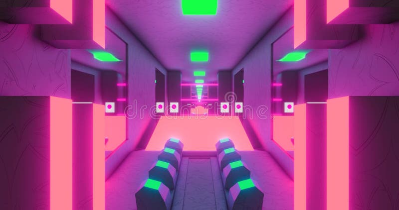 Seamless Loop Animation of Glowing Corridor Stock Footage - Video of ...