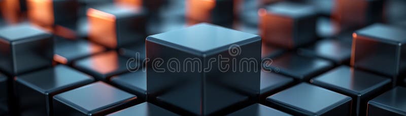 3d Render of a Lot of Gray Cubes with One Cube in the Center Being ...