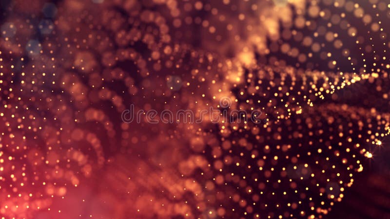 3d Render Loop Animation of Glow Particles Form Oscillating Lines As ...