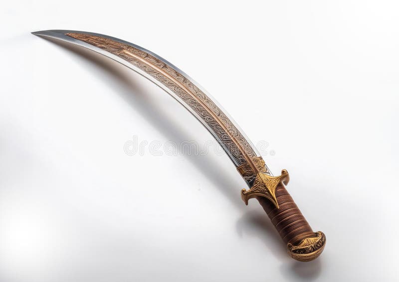 3d Render for Luxurious Arabian Sword Isolated on White Background ...