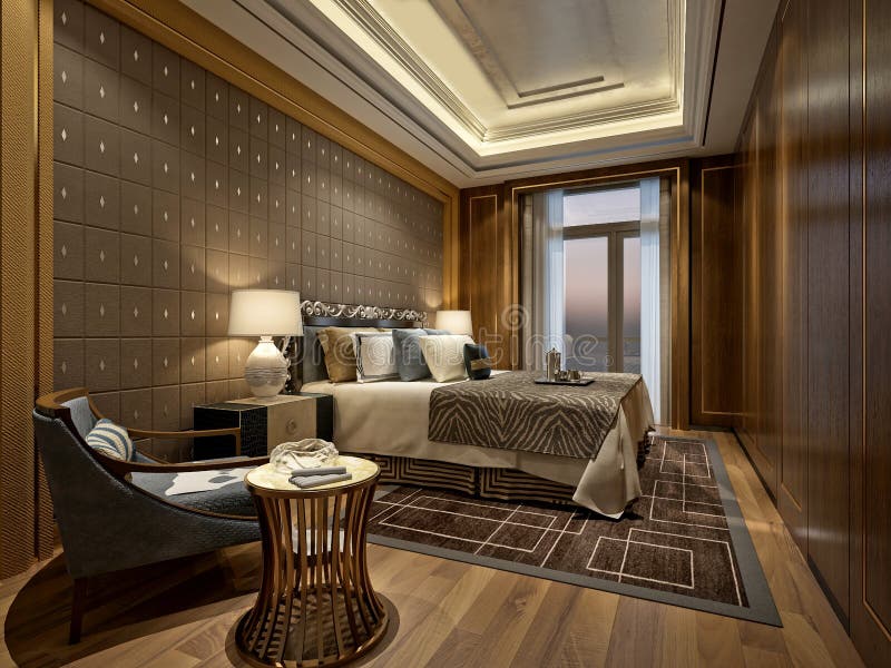3d render of hotel room stock illustration. Illustration of design ...