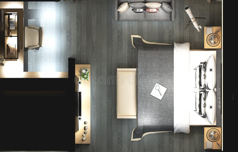 3d Render of Luxury Hotel Room Stock Illustration - Illustration of ...