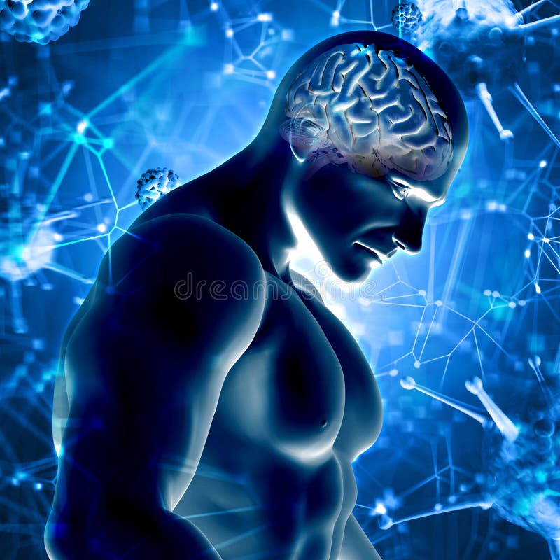 3D figure thinking stock illustration. Illustration of green - 13993357