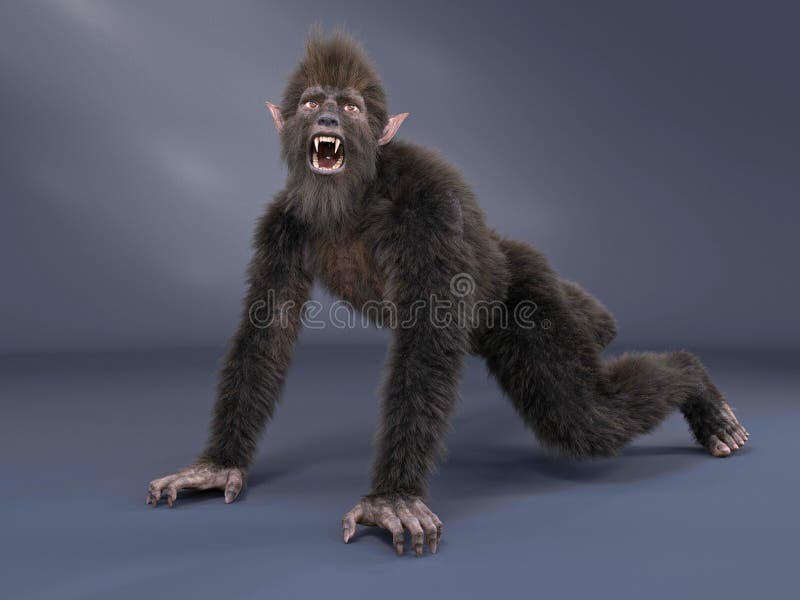 3D Render : Male Werewolf Character is Howling, Horror Creature ...