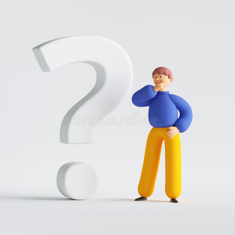 3d Man with Question and Answer Sign Stock Illustration - Illustration ...