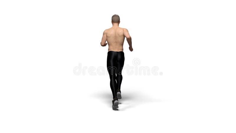 3D Render : a Man is Running with the White Background Stock Footage ...