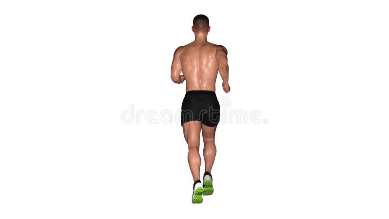 3D Render : a Man is Running with the White Background Stock Footage ...