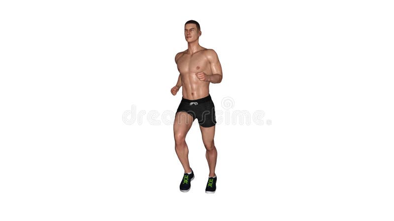 3D Render : a Man is Running with the White Background Stock Footage ...