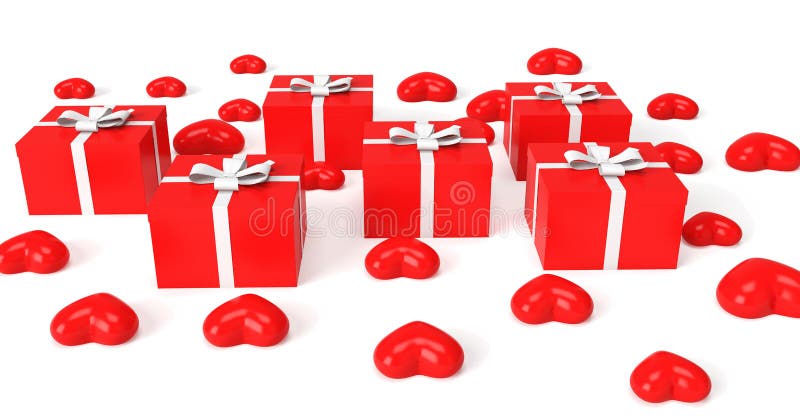 3D render Many Gift Box stock illustration. Illustration of woman ...