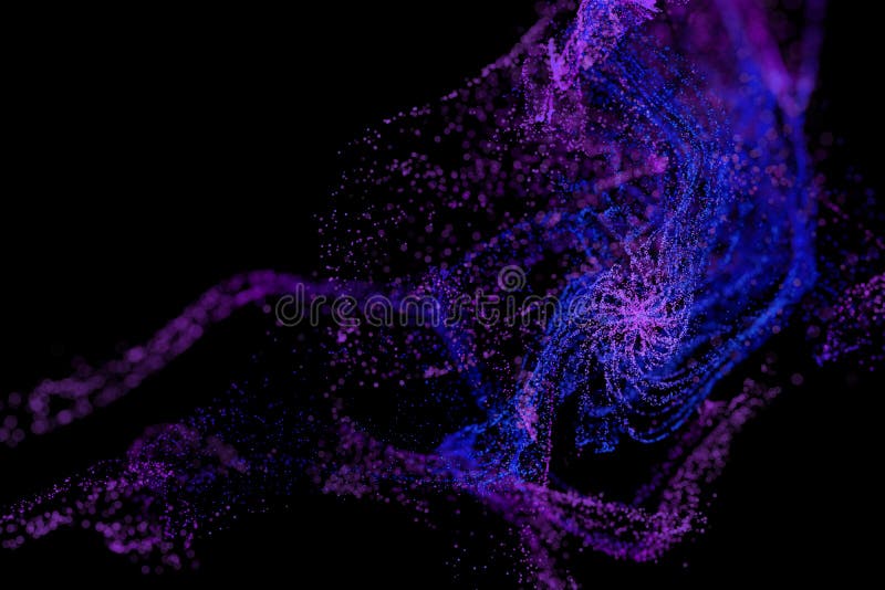 3D Render of Many Small Ultraviolet Particles Stock Illustration ...