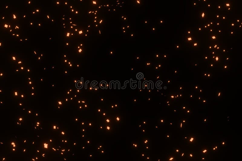 3D Render of Many Small Yellow Red Particles Stock Illustration ...