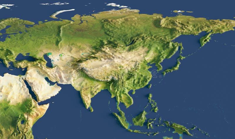 3d Render of a Map of Asia. Elements of this Image Furnished by NASA ...